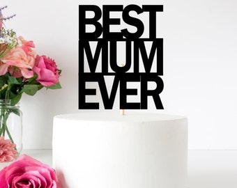 Best Mom Cake Topper | Etsy