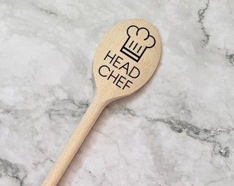 Chef Design Personalised Wooden Spoon, Head Chef, Sous Chef, Cooking ...