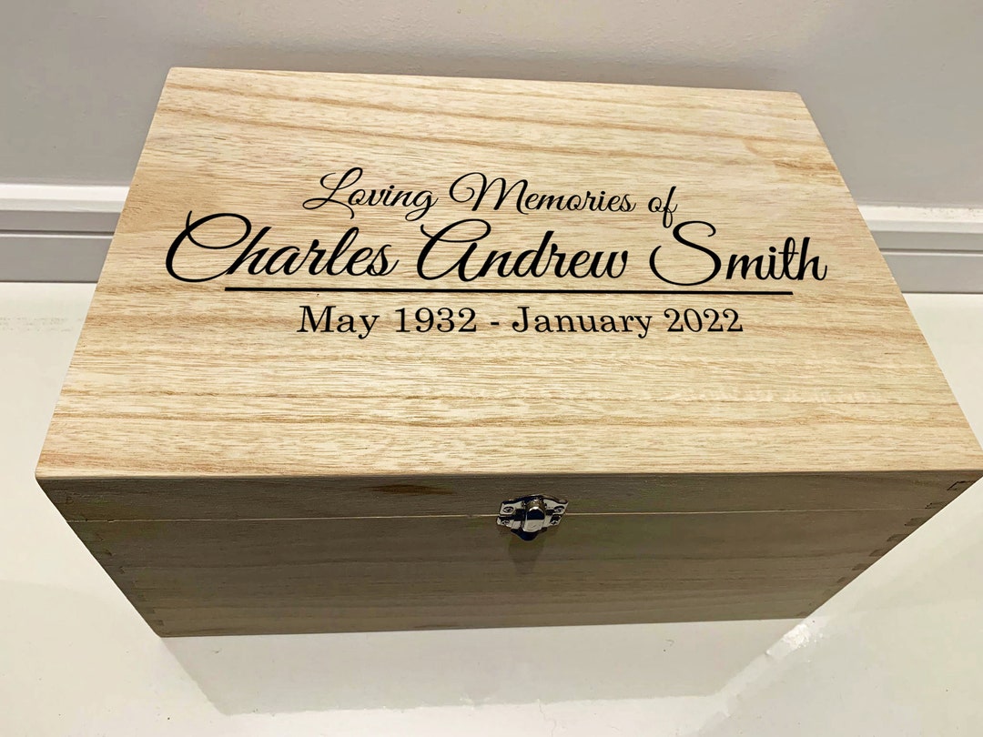 Large Personalised Engraved Wooden Loving Memories Bereavement Keepsake ...