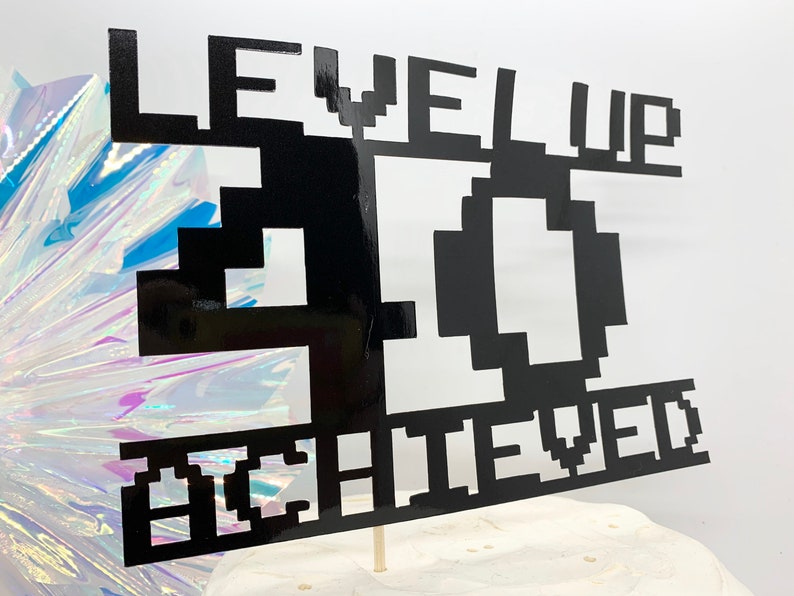 Level Up Age Gaming birthday cake topper | Etsy