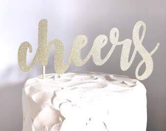 Cheers Cake Topper | Etsy