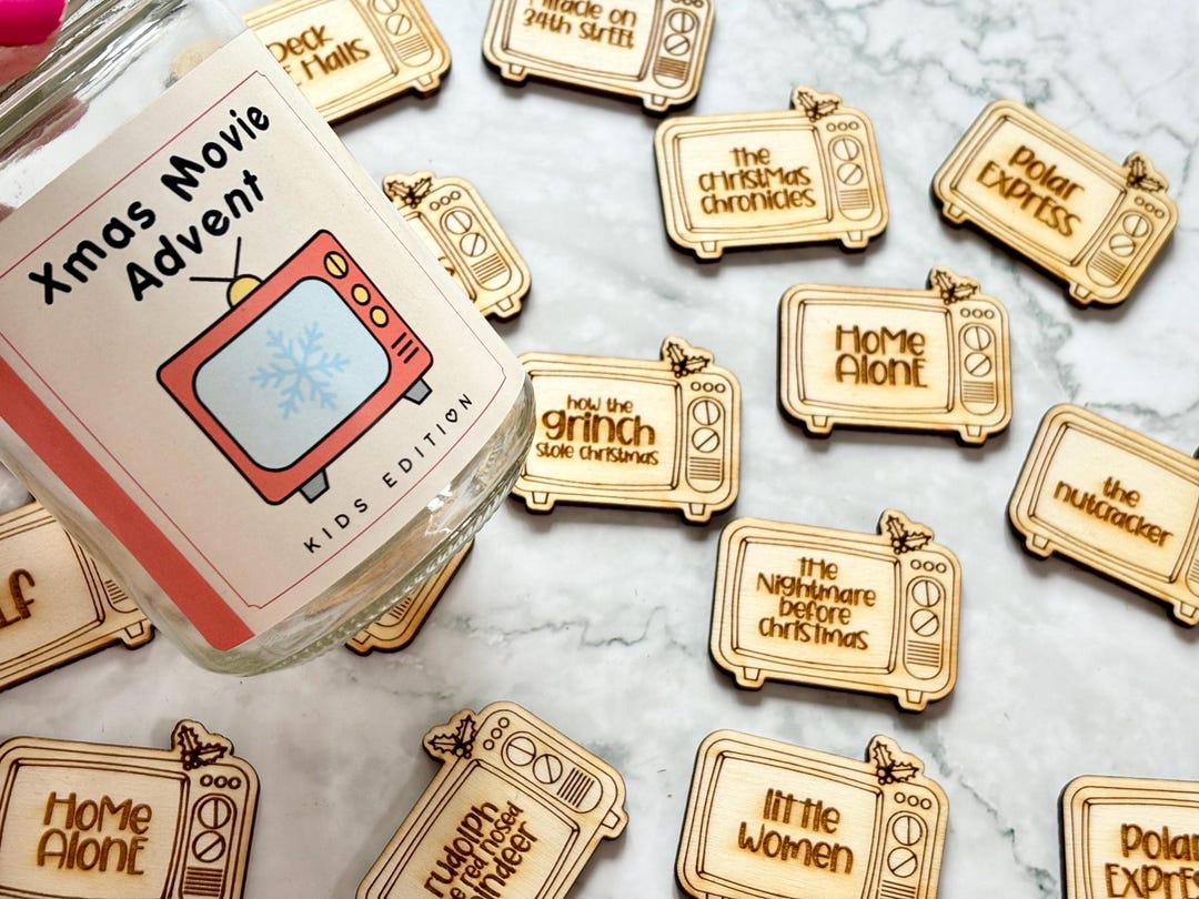 Engraved Wooden Christmas Movie Tokens: Advent Calendar Inserts for ...