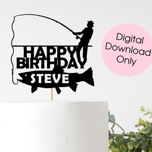 Fishing Cake Topper - Etsy