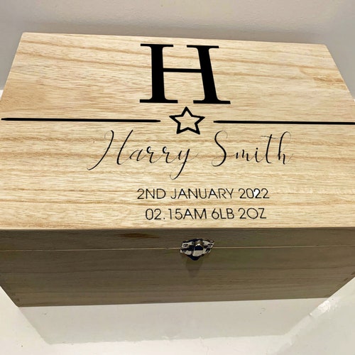 Large Personalised Engraved Wooden Wedding Keepsake Memory Box - Etsy
