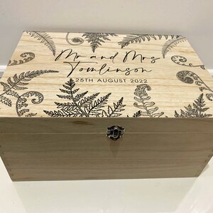 Large Personalised Engraved Wooden Wedding Keepsake Memory Box - Etsy