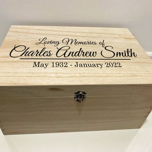 Large Personalised Engraved Wooden Loving Memories Bereavement Keepsake ...