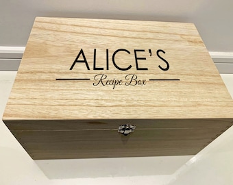 Large Recipe Box - Etsy
