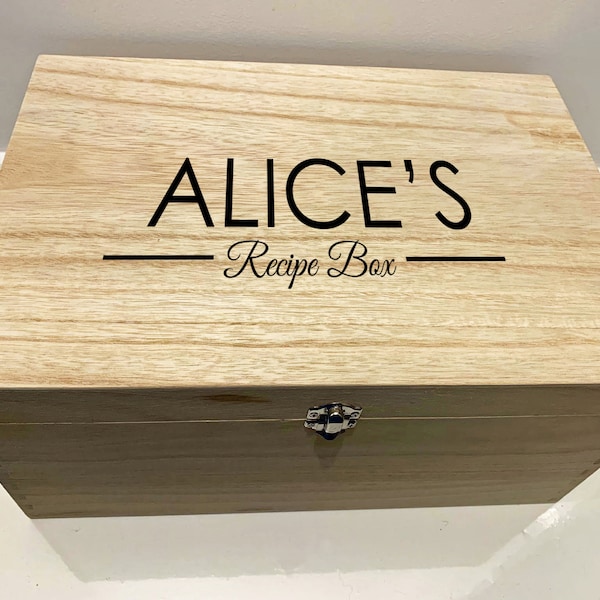 Large Recipe Box - Etsy