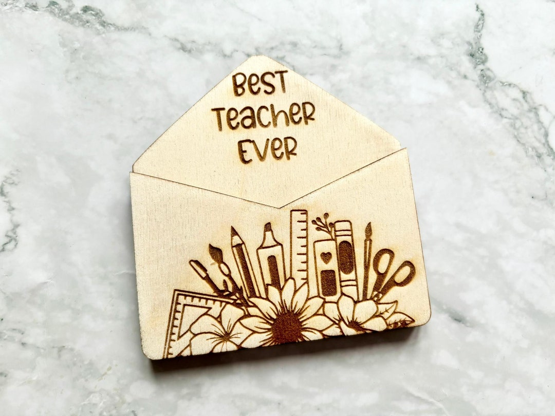 Personalised Engraved Teacher Envelope Gift Card Holder, Gifts for ...