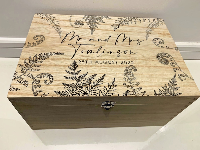 Large Personalised Engraved Wooden Wedding Keepsake Memory Box - Etsy