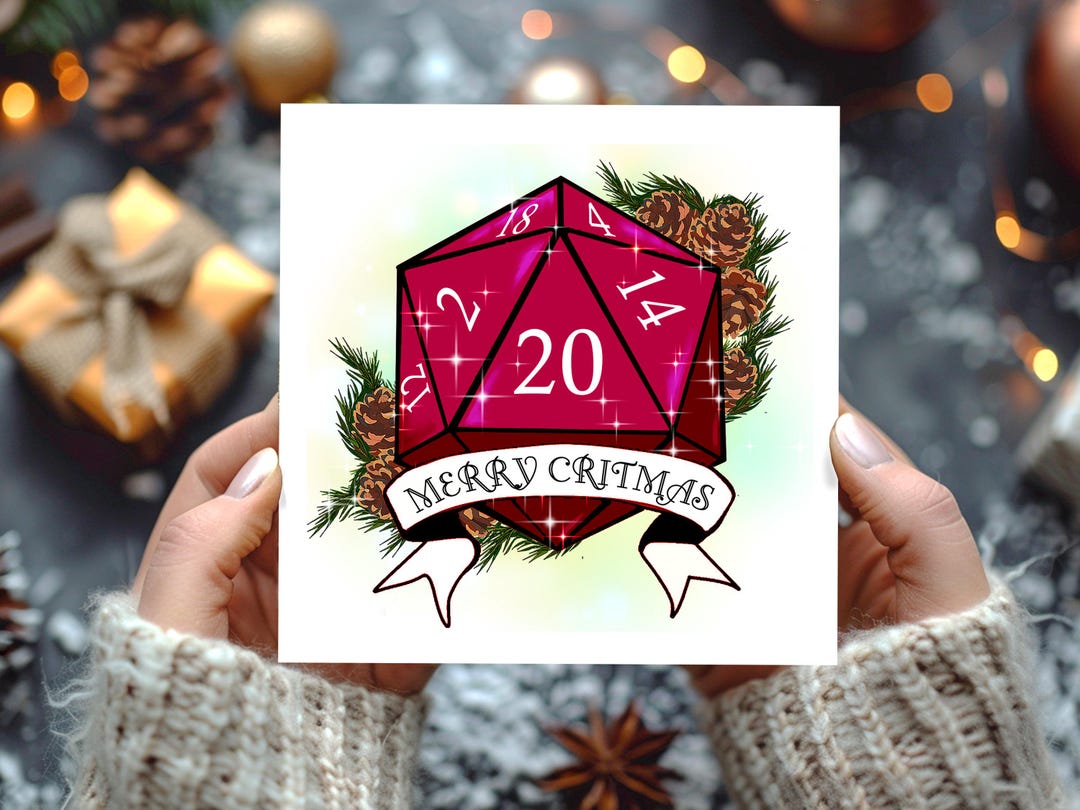 Merry Critmas Dnd Christmas Card - Etsy