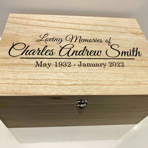 Large Personalised Engraved Wooden Loving Memories Bereavement Keepsake ...