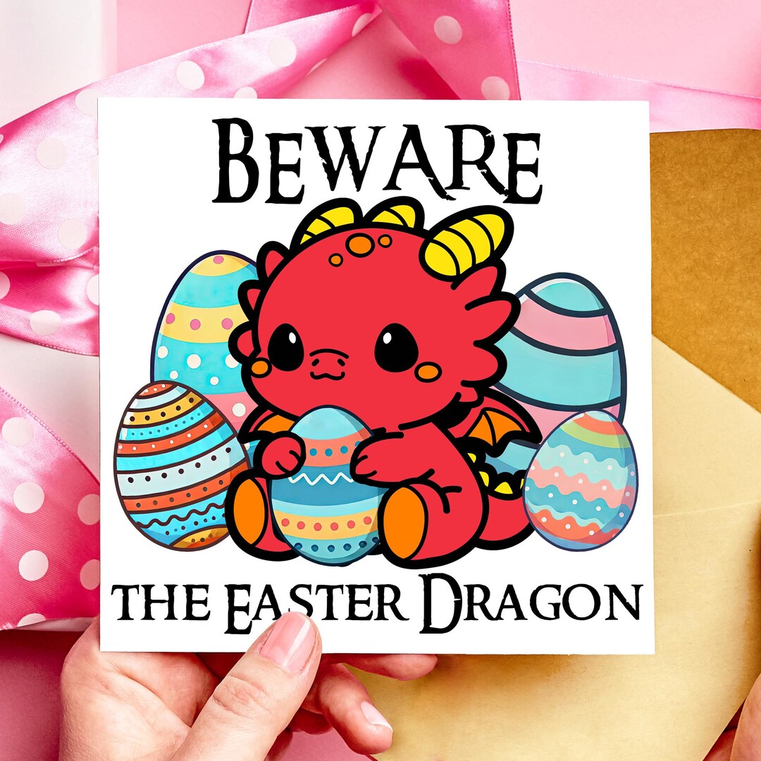 Beware the Easter Dragon Dnd Easter Card, Happy Easter Card, Dragon ...