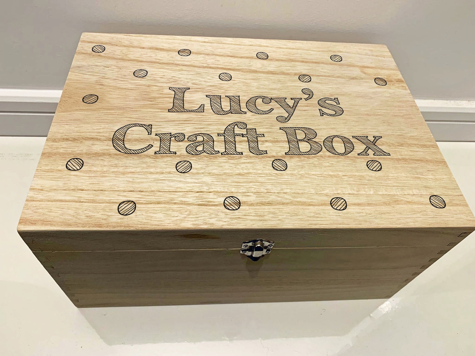 Large Personalised Engraved Wooden Craft Sewing Box - Etsy