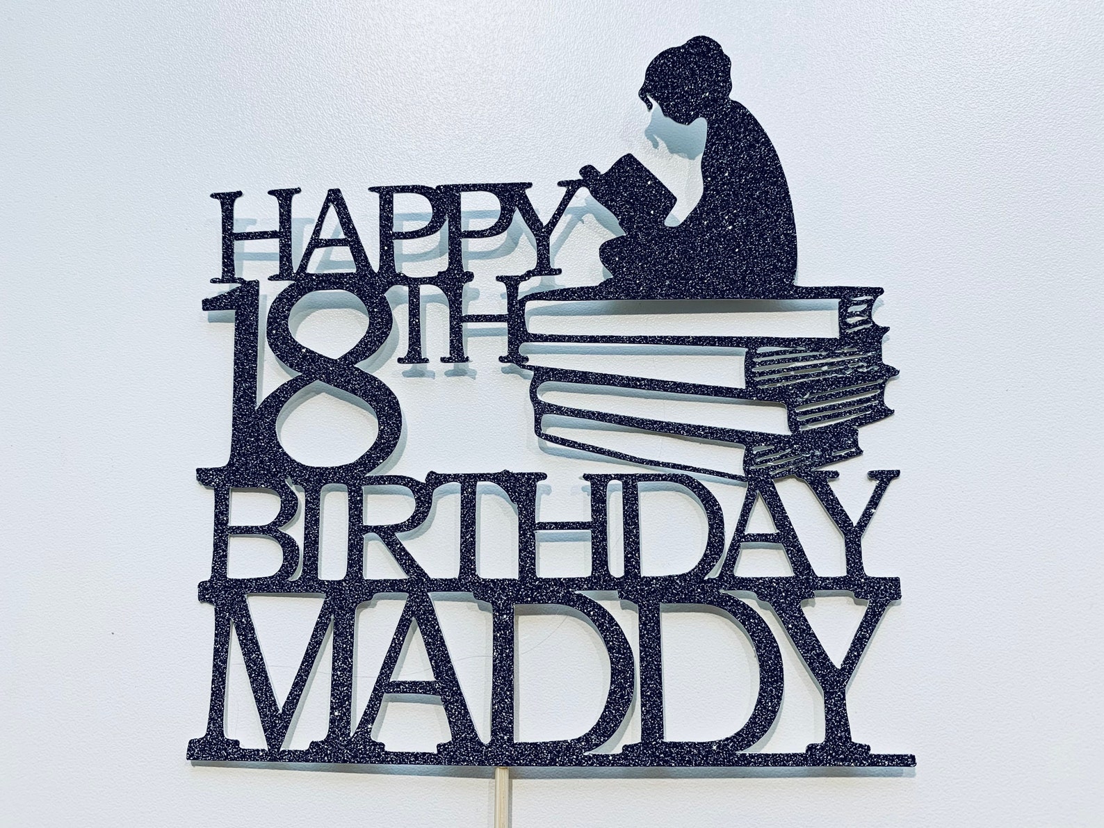Bookworm Reader Happy Birthday Cake Topper Digital Cut File - Etsy