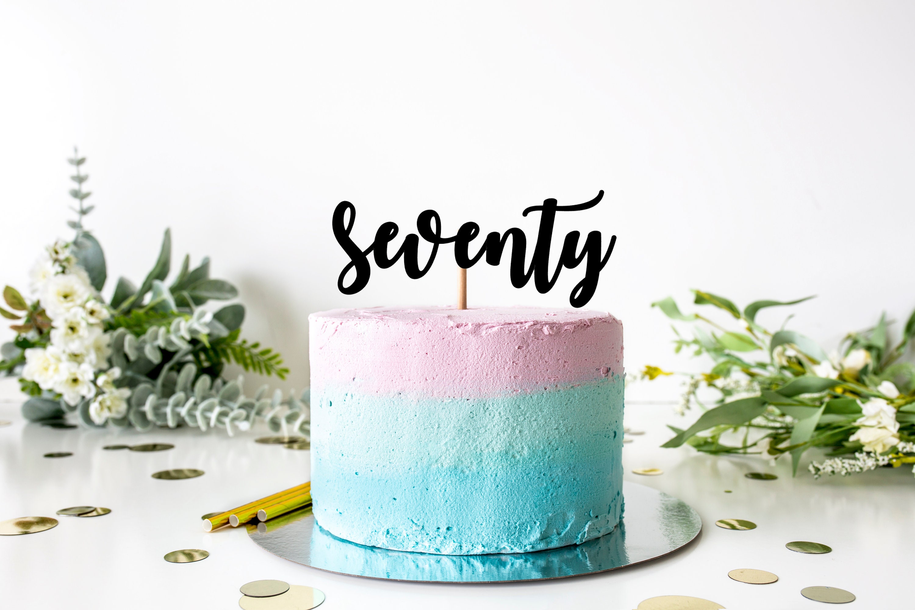 Seventy Age Seventieth 70th Birthday Cake Topper Digital Cut - Etsy Sweden