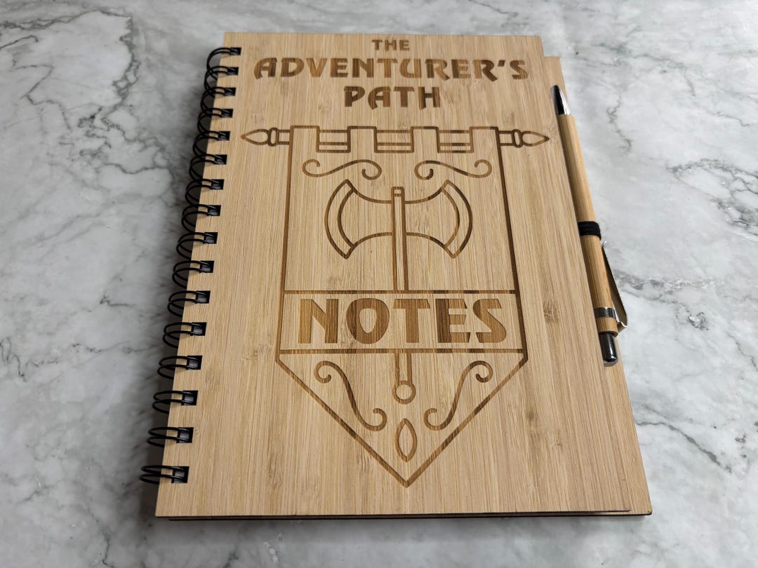 Engraved Bamboo Dnd Campaign Notebook, Adventurer's Notes, Path of the ...