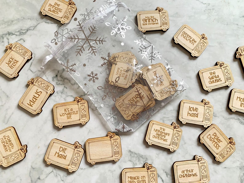 Engraved Wooden Christmas Movie Tokens: Advent Calendar Inserts for ...