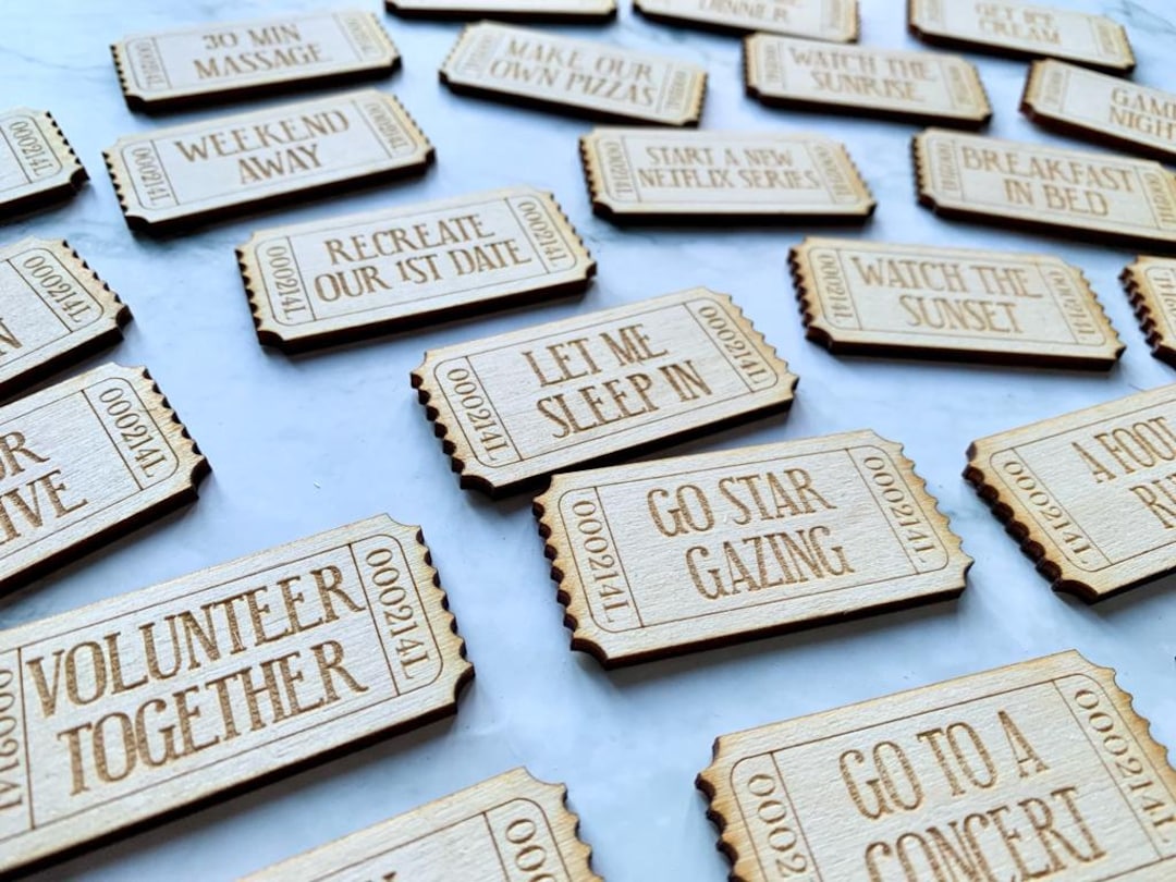 Personalised Engraved Wooden Birthday Day Tokens, Experience Tokens ...