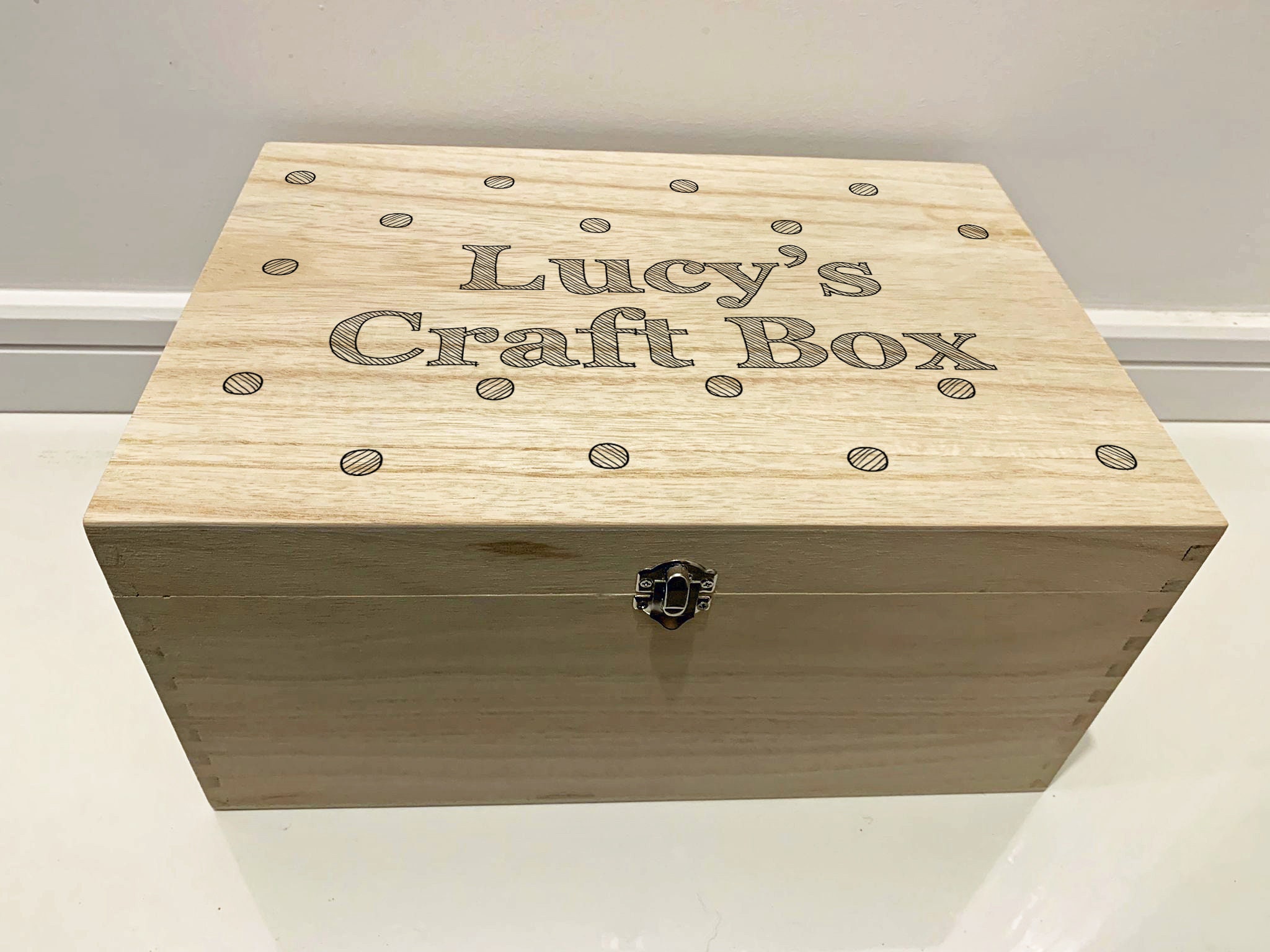 Large Personalised Engraved Wooden Craft Sewing Box - Etsy UK