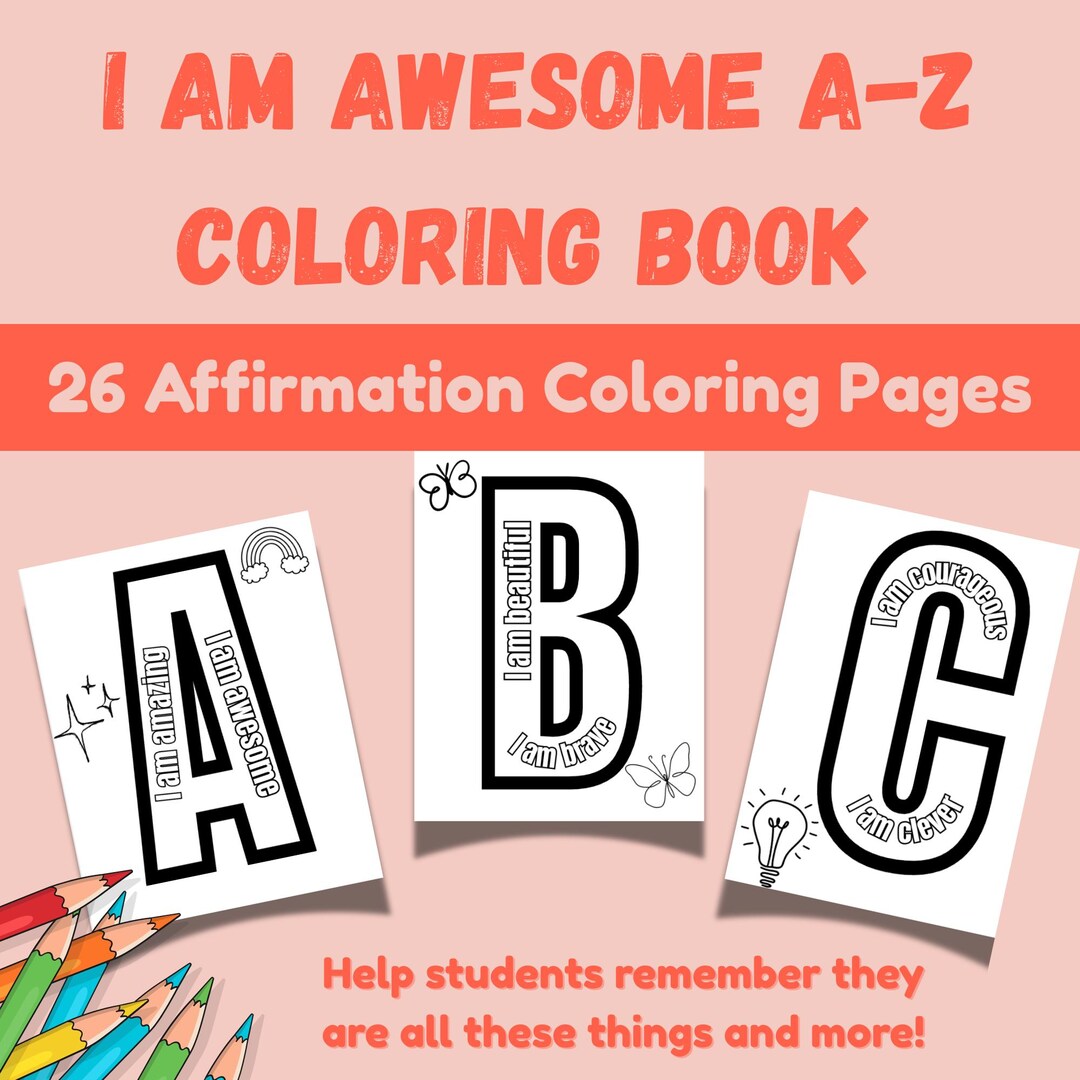 Positive Affirmations ABC Coloring Book: Kids' Confidence Builder (PDF ...