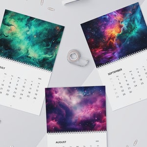 2025 Space Galaxy Wall Calendar 12 Month Vibrant Organizer Colorful ...