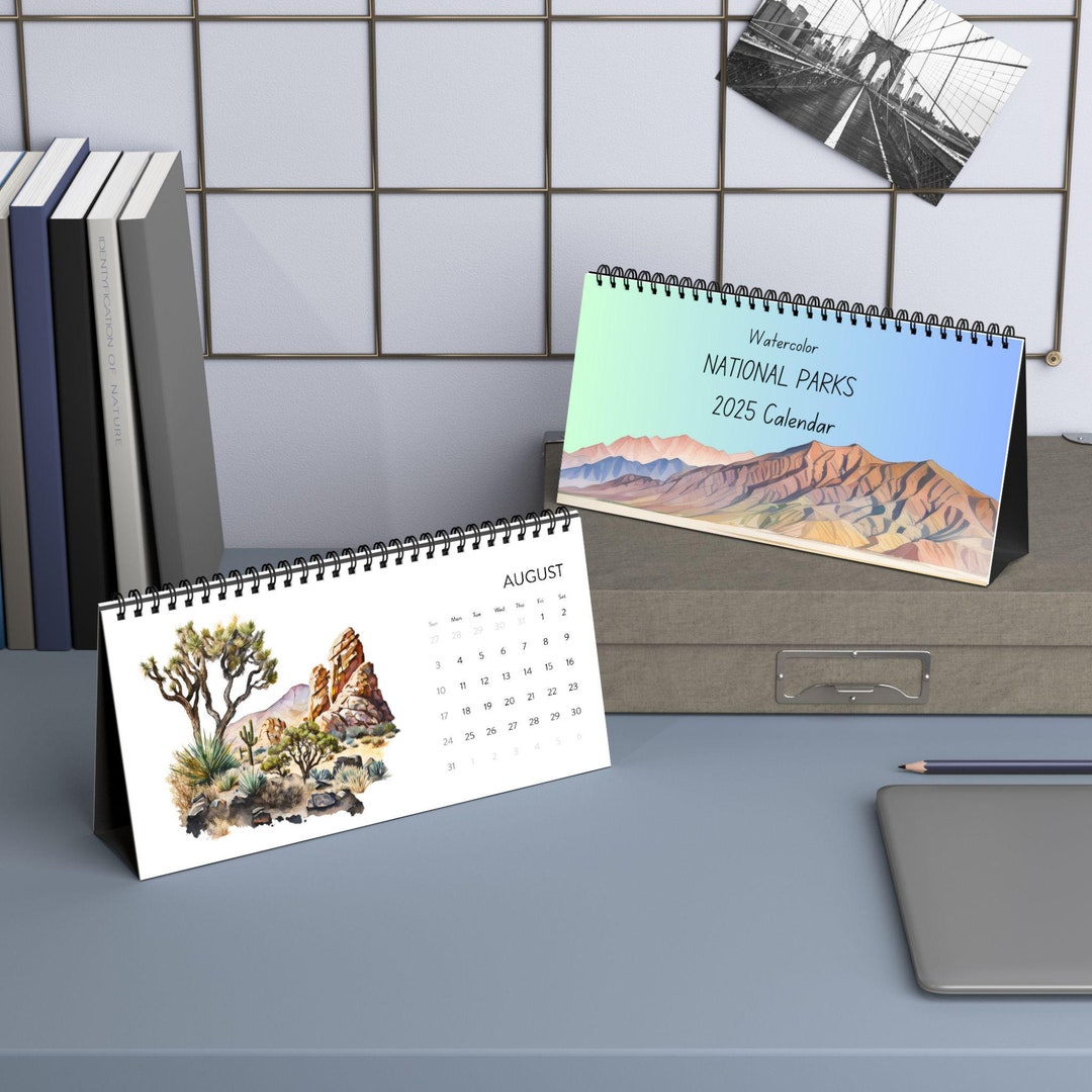 2025 Watercolor National Parks Desk Calendar: Colorful Mountain ...