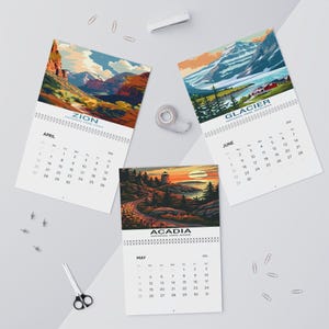 2025 US National Parks Wall Hanging Calendar 12 Month Colorful ...