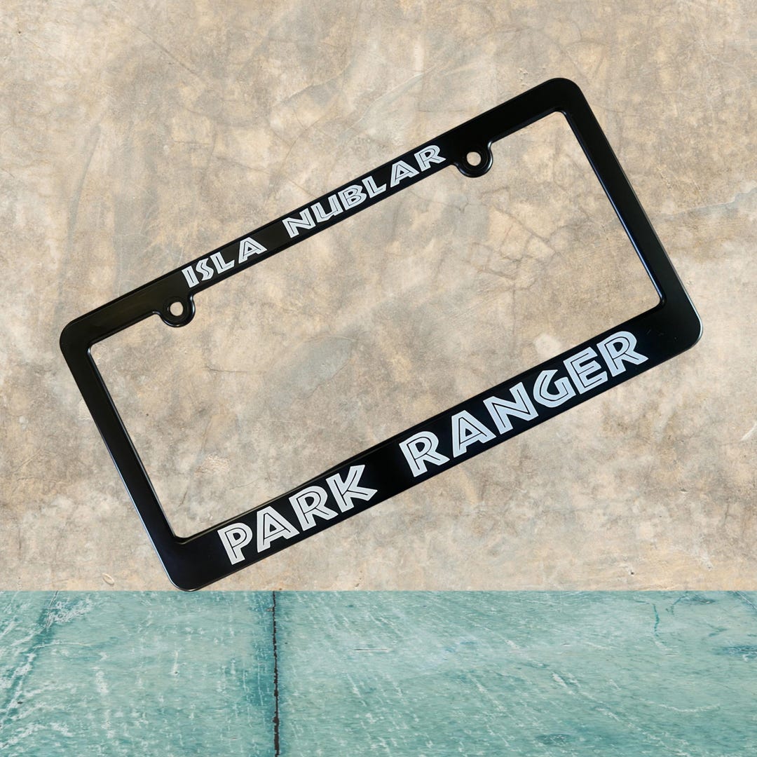 Isla Nublar Park Ranger License Plate Frame - Jurassic World Fan Gift ...