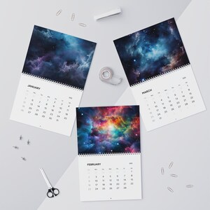 2025 Space Galaxy Wall Calendar 12 Month Vibrant Organizer Colorful ...