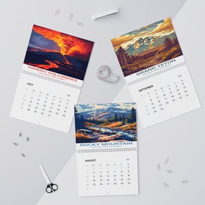 2025 US National Parks Wall Hanging Calendar 12 Month Colorful ...
