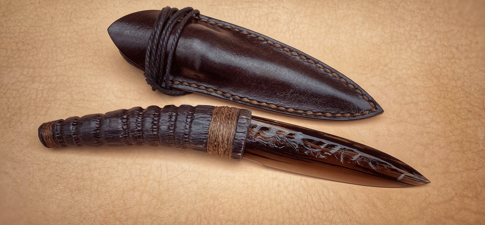 Obsidian knife Handmade Knife Stone Knife Volcanic Glass | Etsy