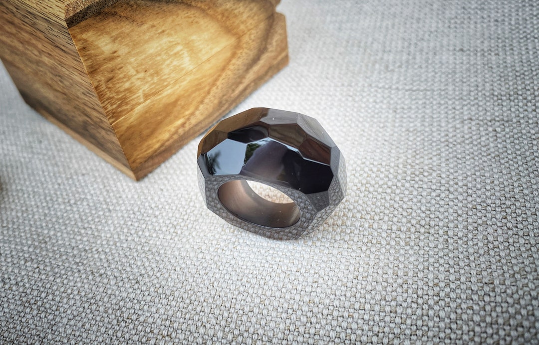 Obsidian Ring, Rainbow Obsidian, Green Velvet - Etsy