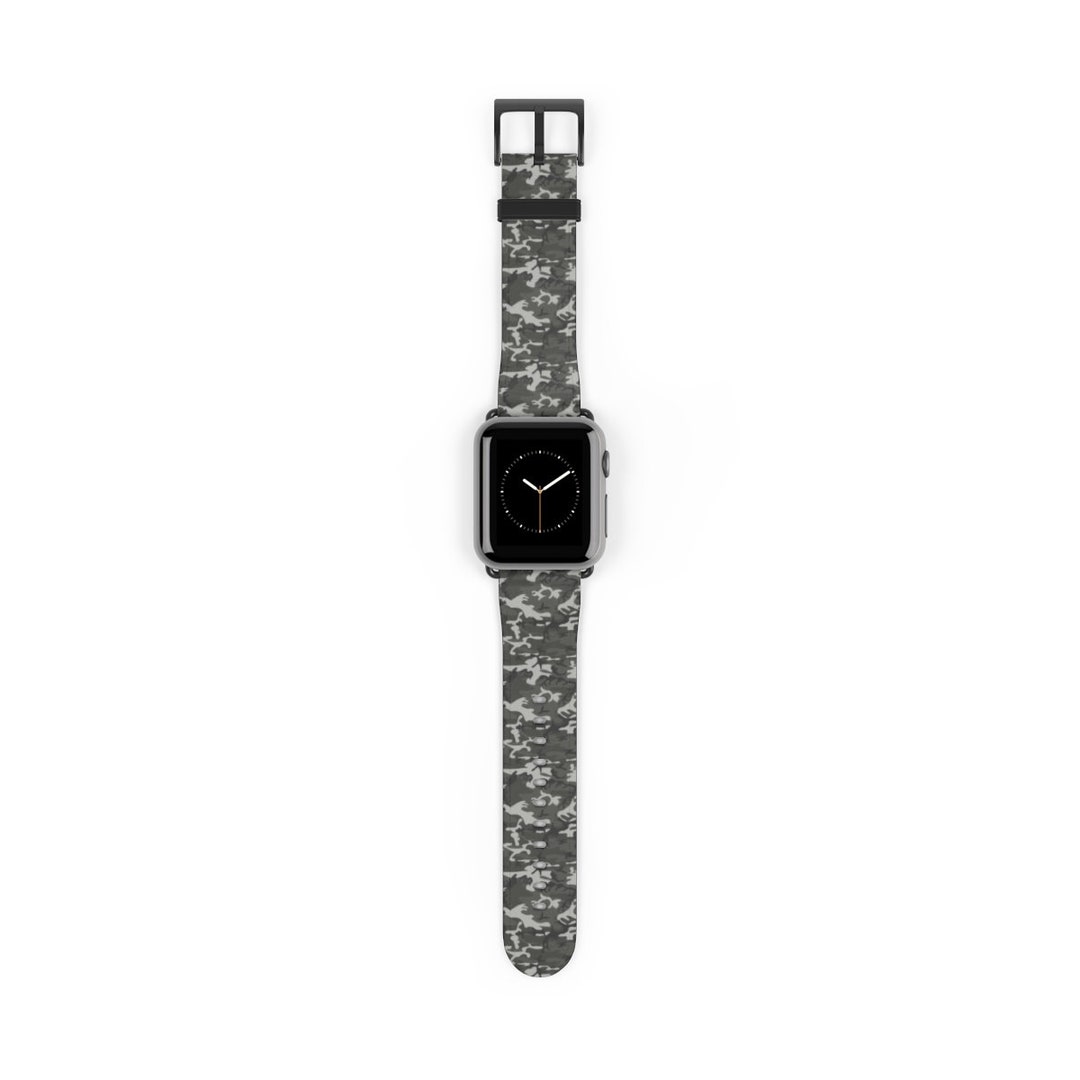 Camo Print Apple Watch Band Military Strap Nato Faux Leather for Series ...