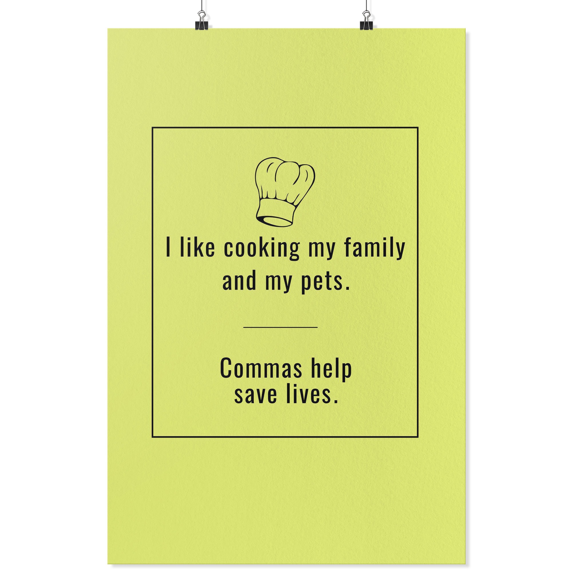 I Like Cooking My Family and My Pets Poster Funny Grammar - Etsy Australia