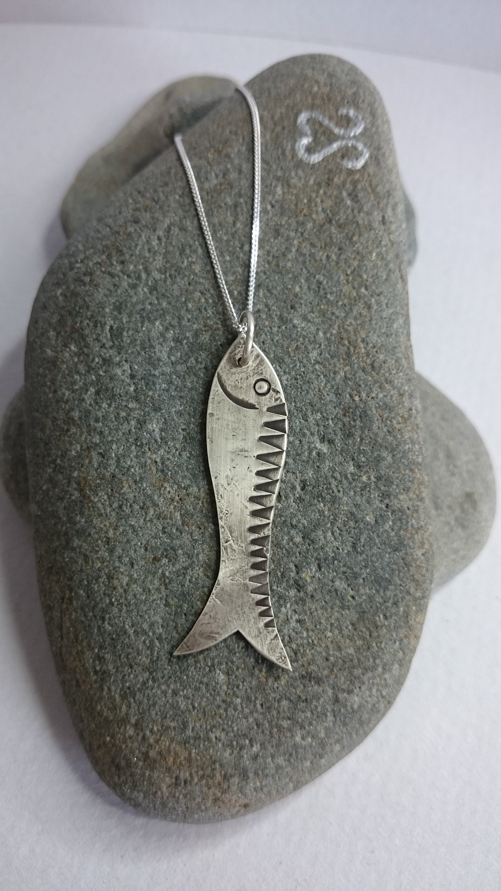 Handmade Silver Necklace Silver Fish Necklace Silver Fish | Etsy