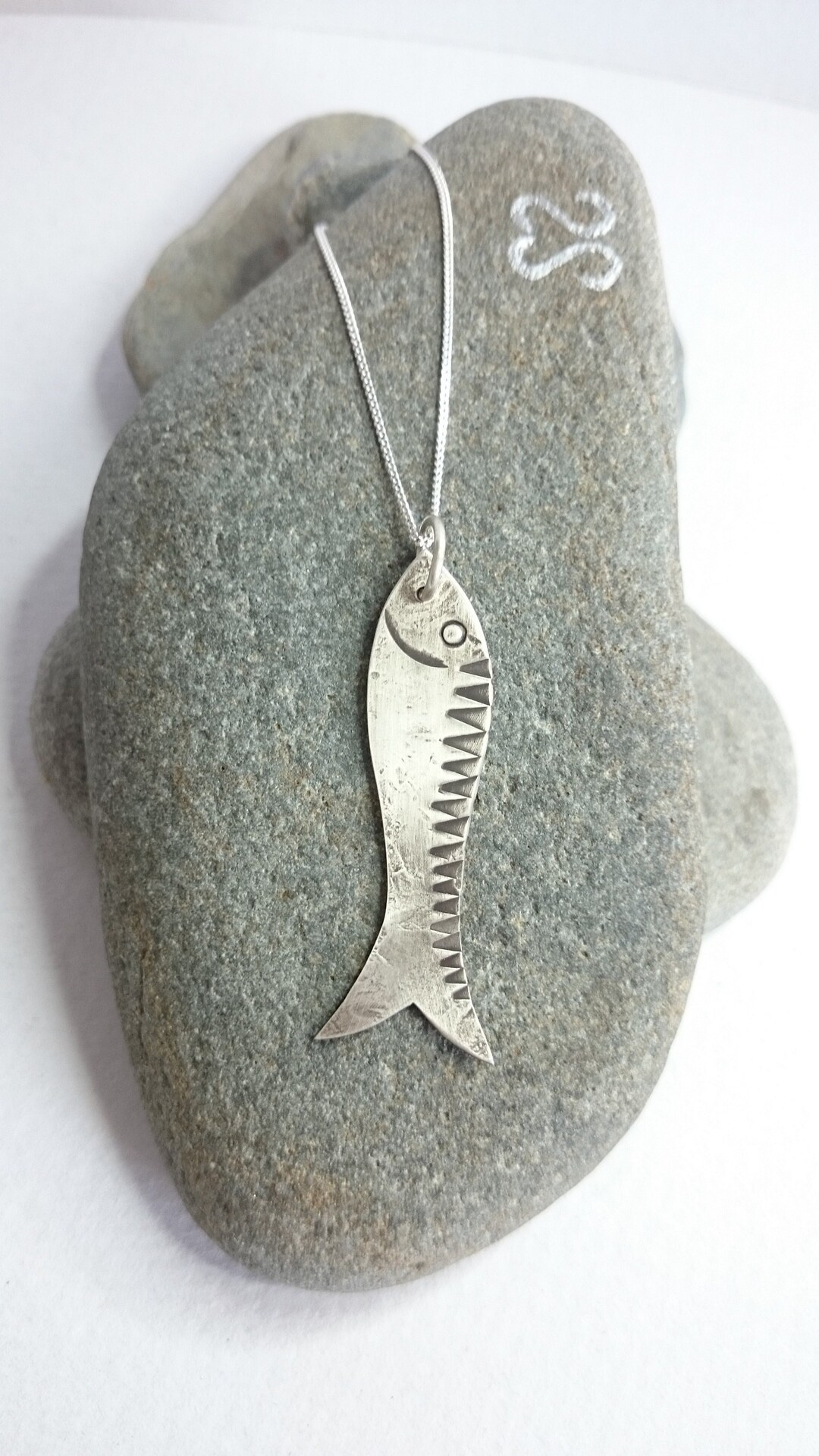 Handmade Silver Necklace Silver Fish Necklace Silver Fish Pendant ...