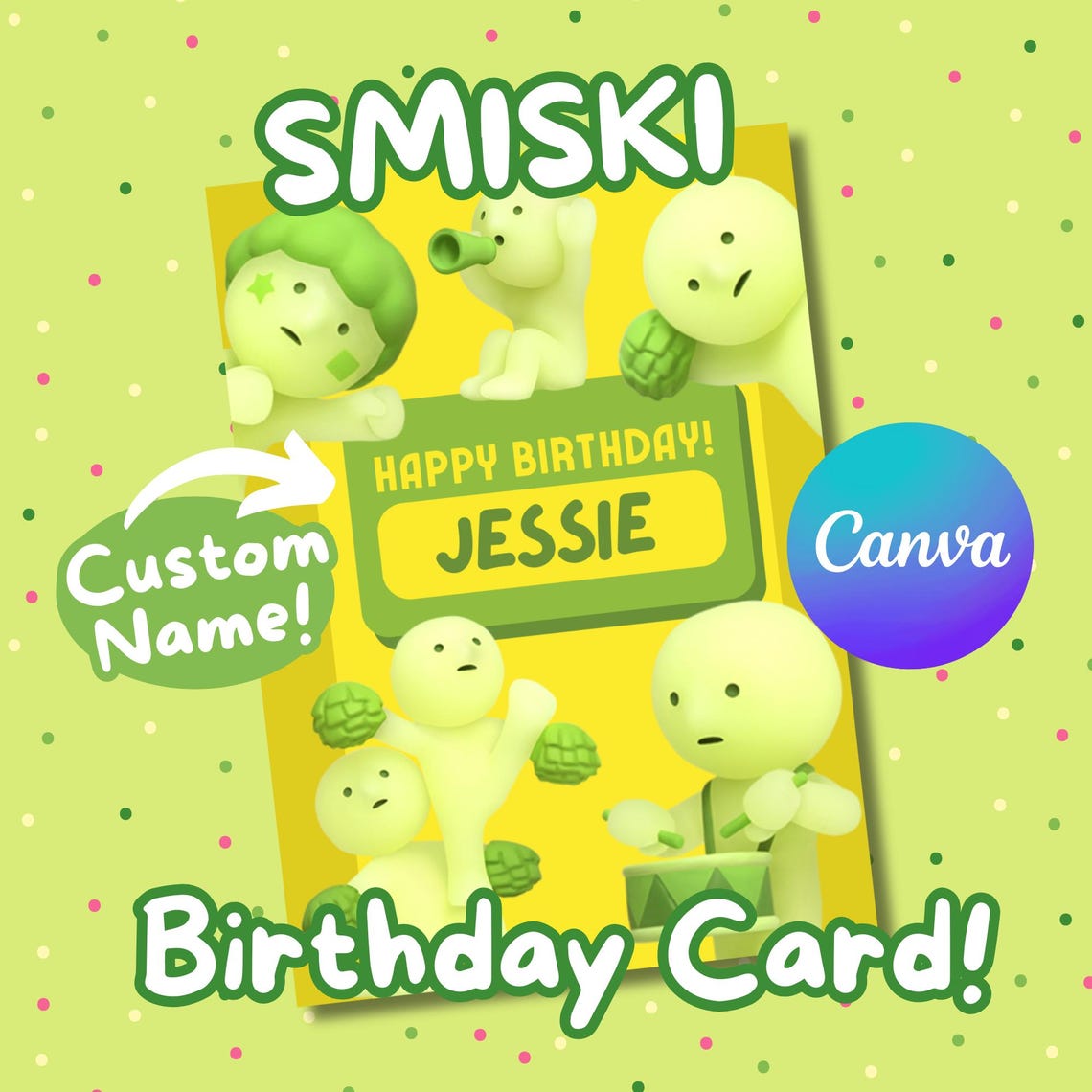 Smiski Birthday Card, SMISKI Gift, Customisable Greeting Card, Blind ...