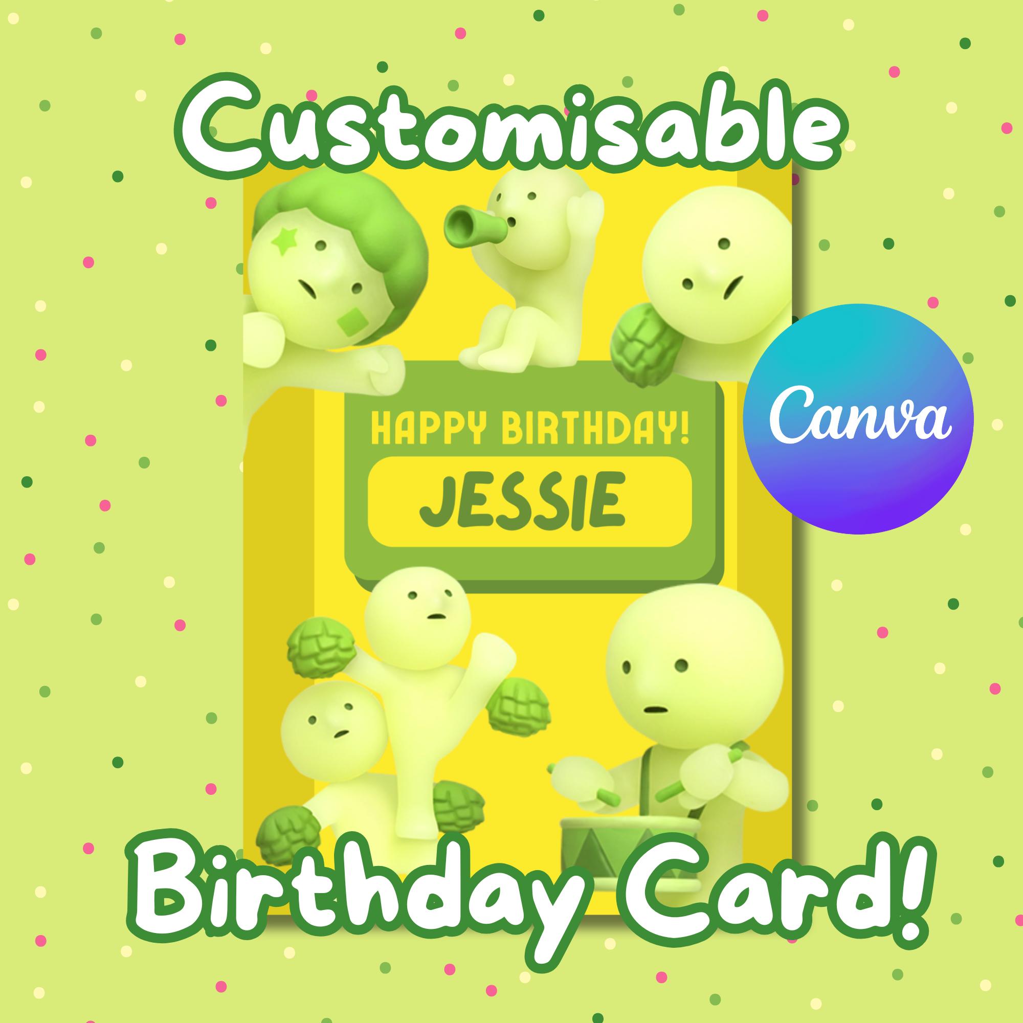 Smiski Birthday Card, SMISKI Gift, Customisable Greeting Card, Blind ...