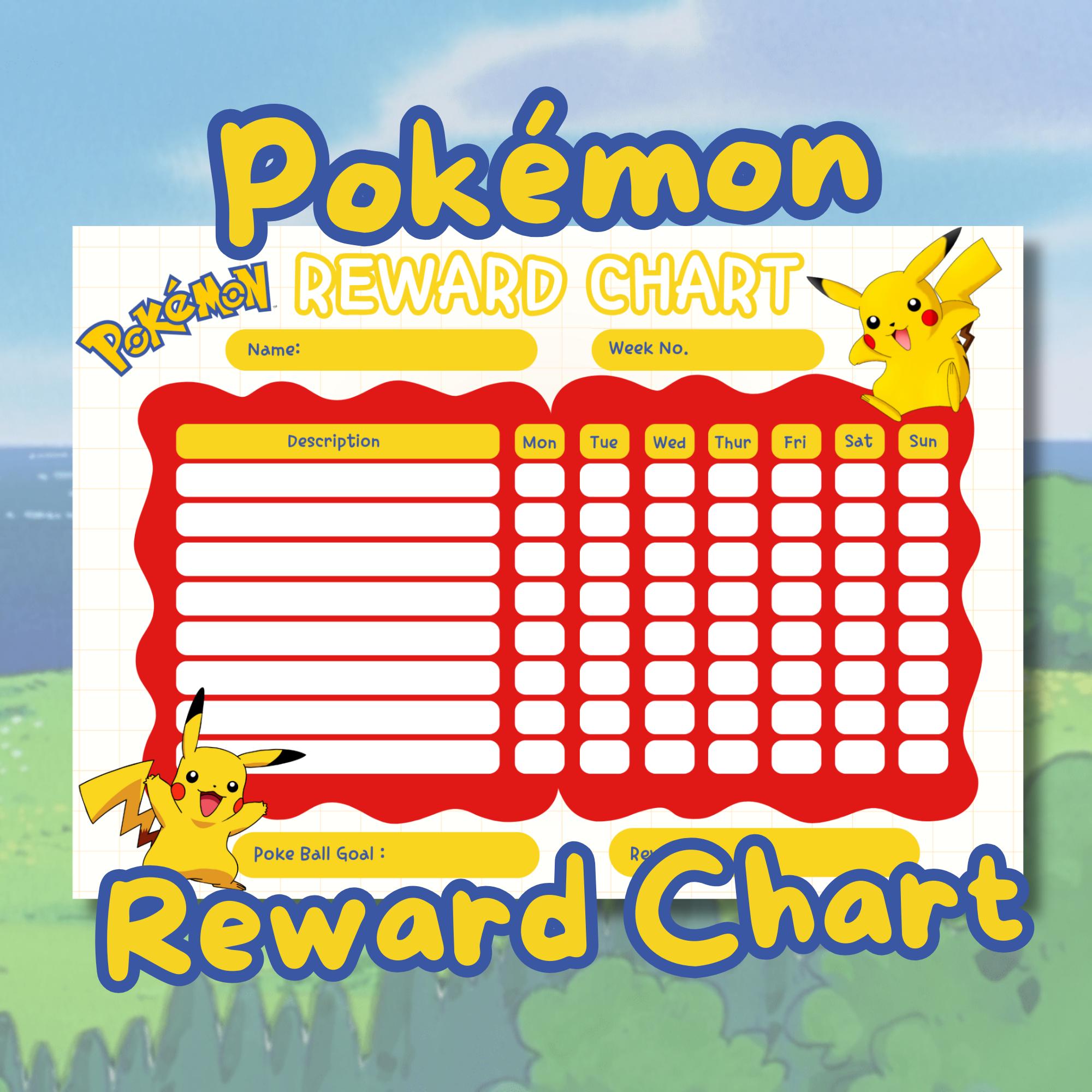 Pokémon Reward Chart | Pikachu Chore Tracker | Digital Potty Training ...