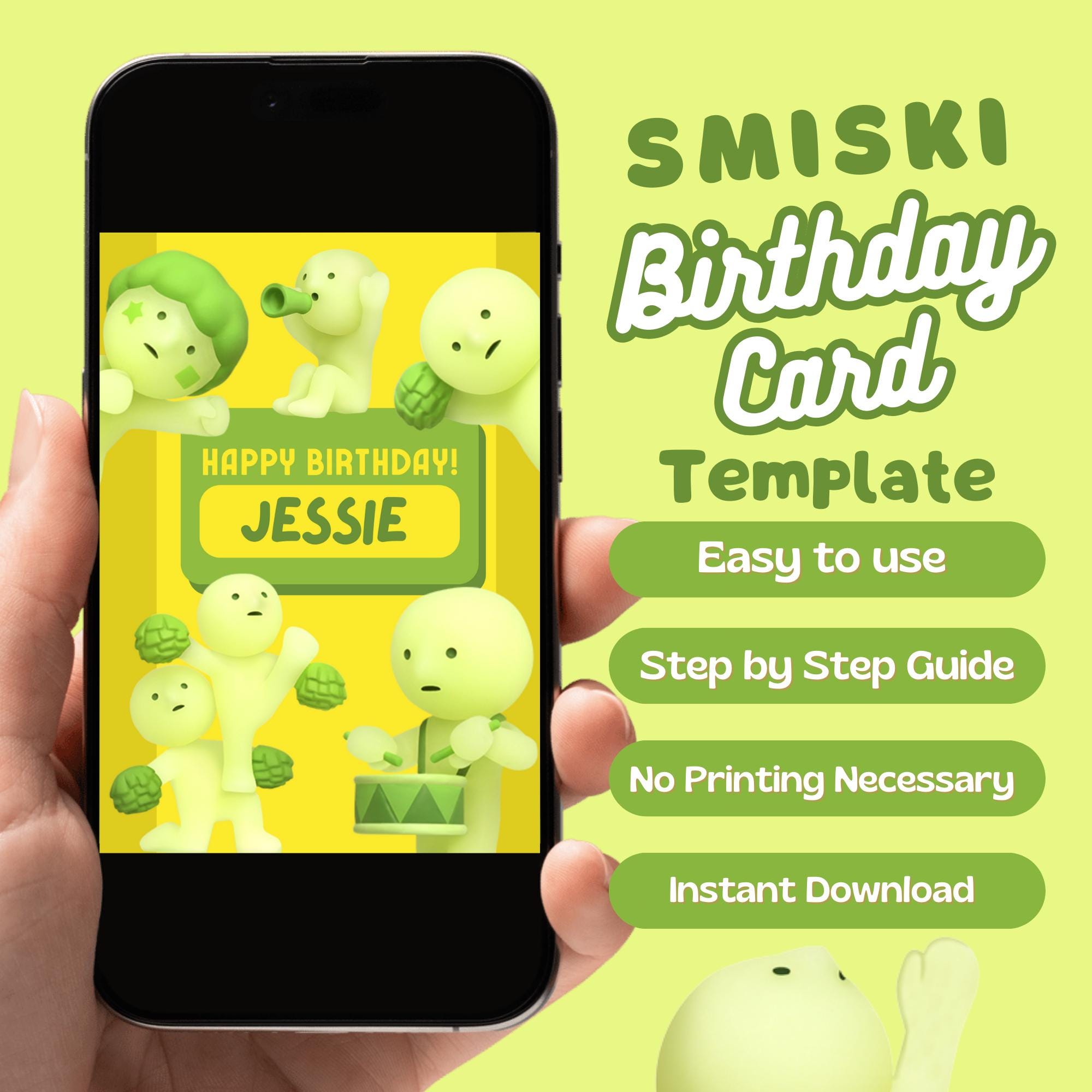 Smiski Birthday Card, SMISKI Gift, Customisable Greeting Card, Blind ...