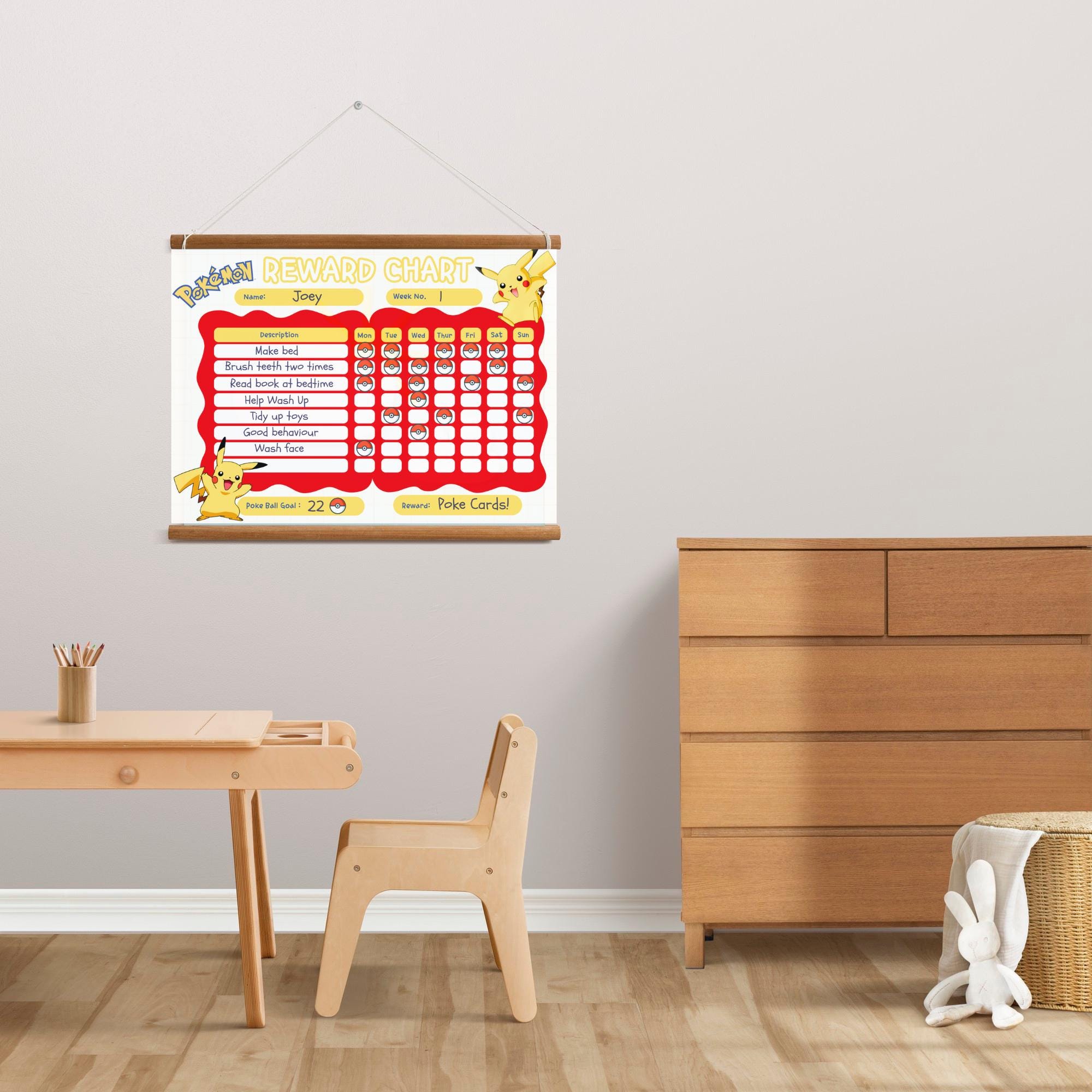 Pokémon Reward Chart | Pikachu Chore Tracker | Digital Potty Training ...