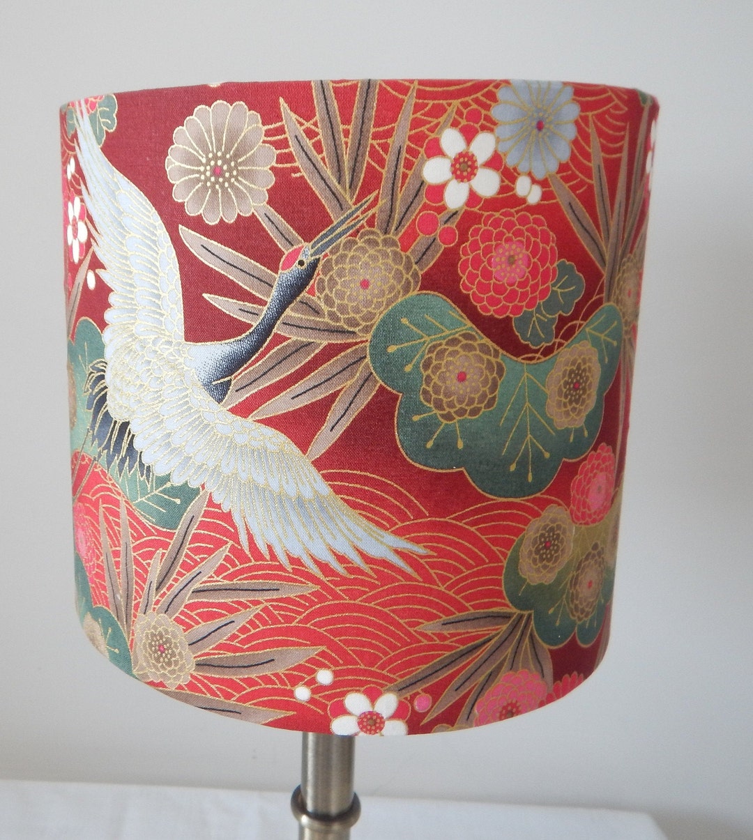 Lampshades Red, Crane Bird - Etsy