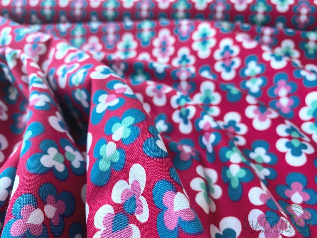 Cotton Fabric With Tango Pattern, Cotton Fabric With Flower Motifs ...