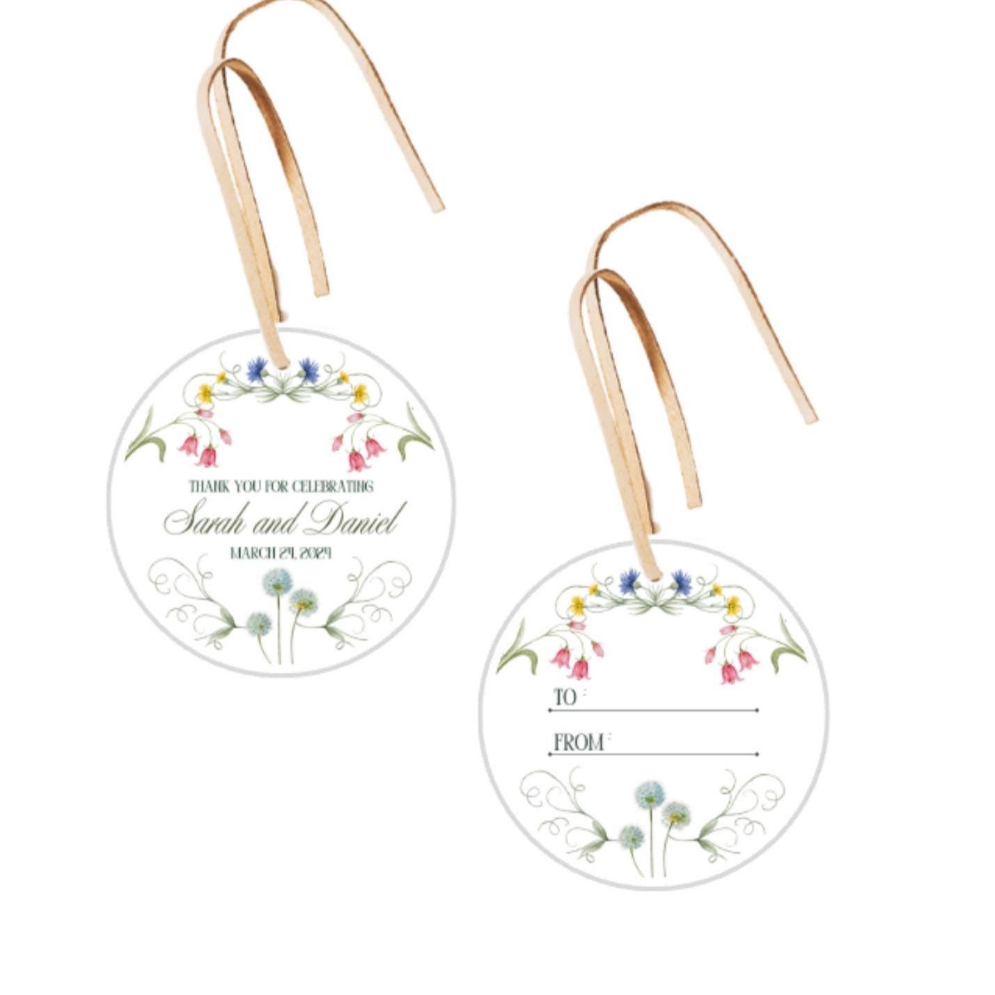 Wildflower Favor Tags – Printable Floral Gift Tags (canva Template) - Etsy