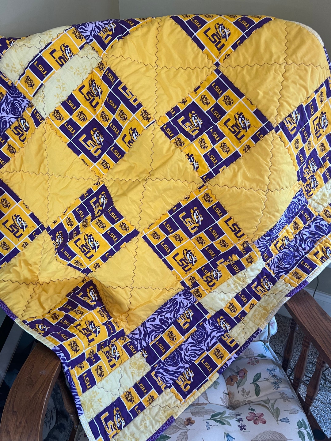 LSU Baby Quilt - Etsy