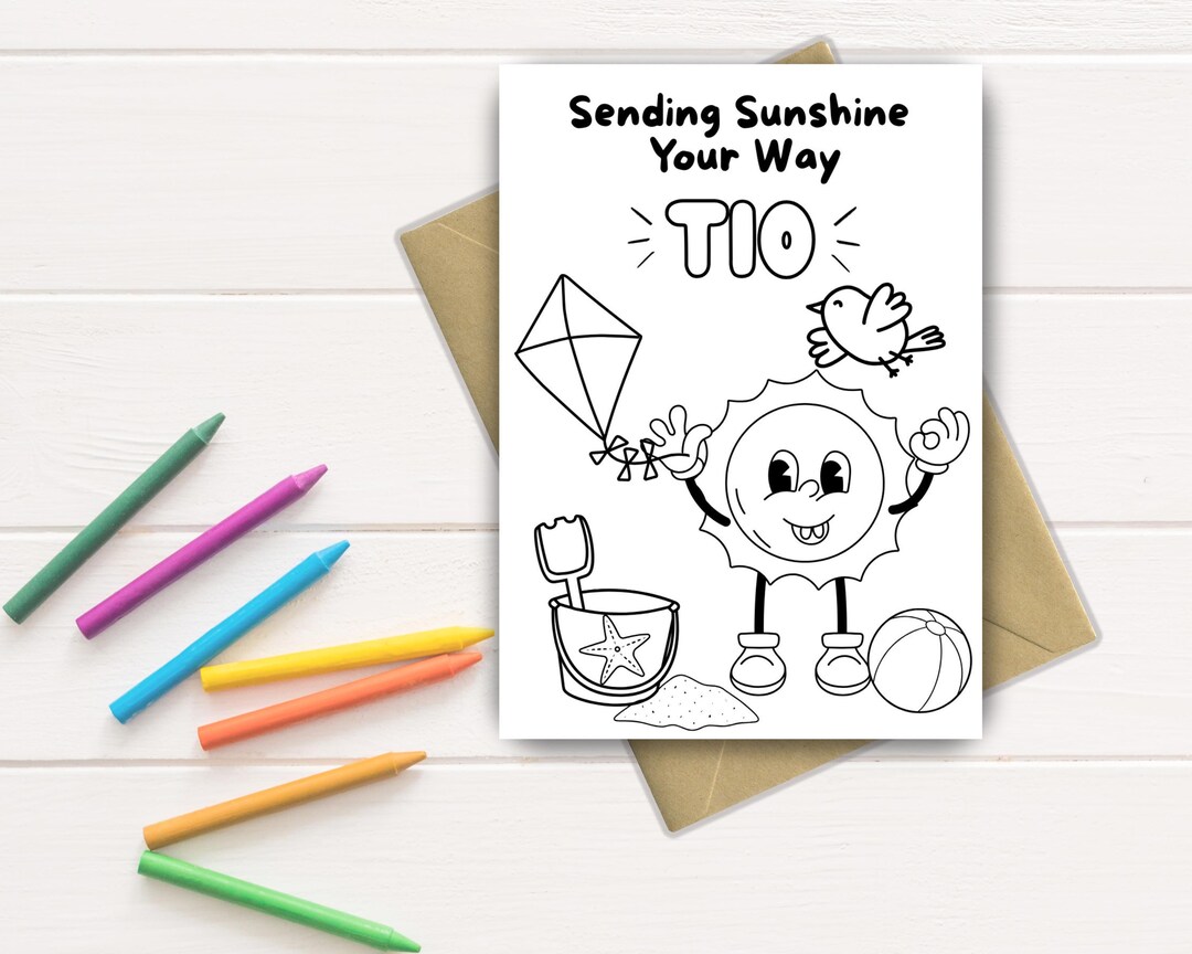 Tio Thinking of You Card | Coloring Card | Printable Card for Tio | Get ...