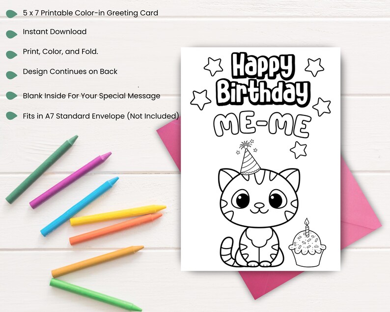 Happy Birthday Meme Coloring Card | Printable DIY Kids Craft | Gift ...