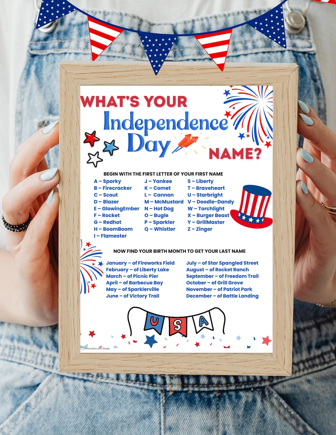 Fourth of July Name Game: Printable Fun Party Icebreaker (instant ...