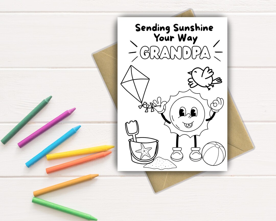 Grandpa Thinking of You Card | Coloring Card | Printable Card for ...
